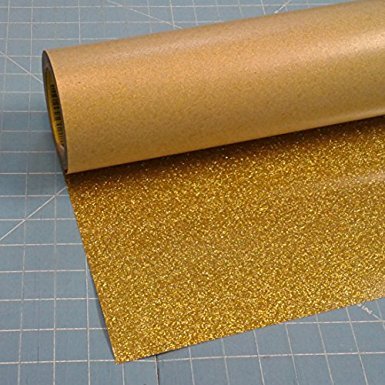 Siser Glitter HTV 20" x 10ft Roll - Iron on Heat Transfer Vinyl (Gold ...