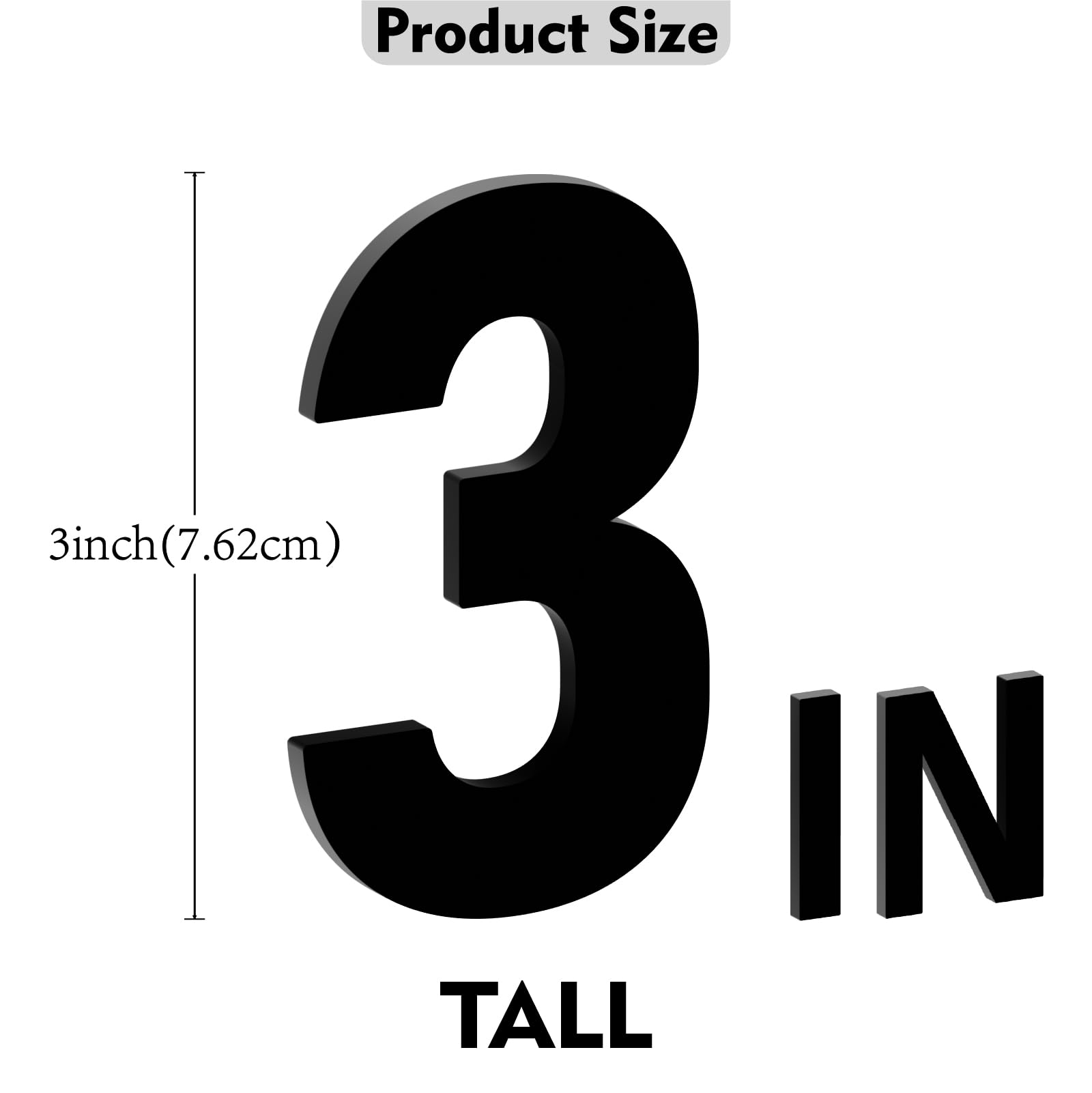 4 Inch Self Adhesive House Numbers, Black Acrylic House Address Letters ...