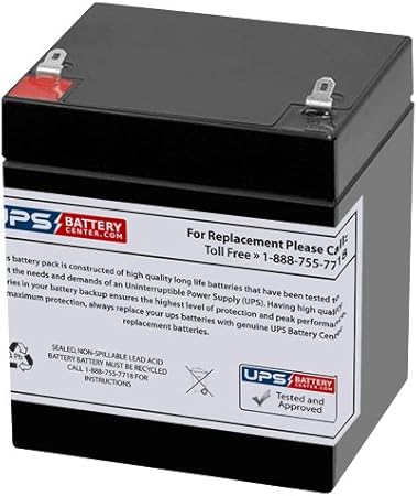 Leoch DJW12-4.5 12V 5Ah Sealed Lead Acid Battery Replacement with F1 ...