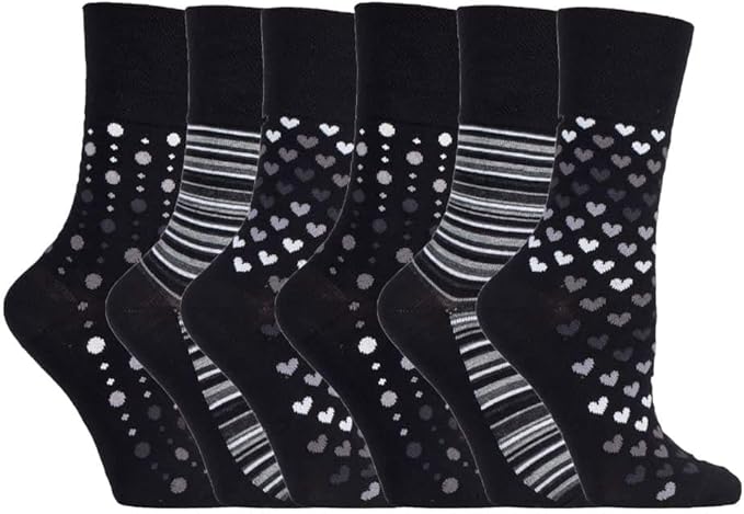 Sock Shop Gentle Grip - 6 Pairs Ladies Loose Soft Top Non Elastic ...