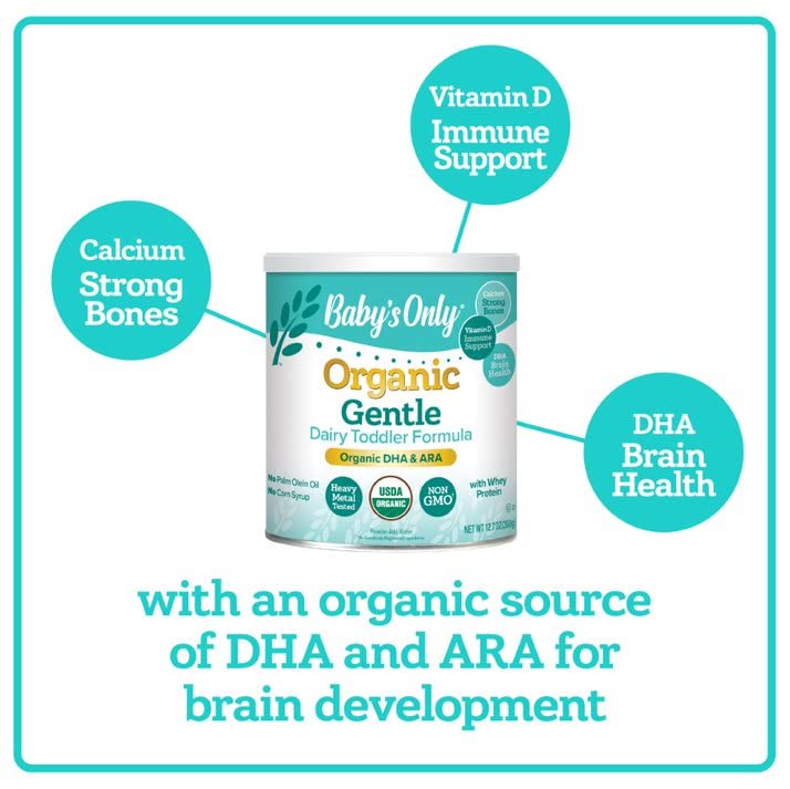 Baby's Only Organic Whey & Dairy Protein with DHA & ARA Gentle Toddler Formula, 12.7 Oz (Pack of ...