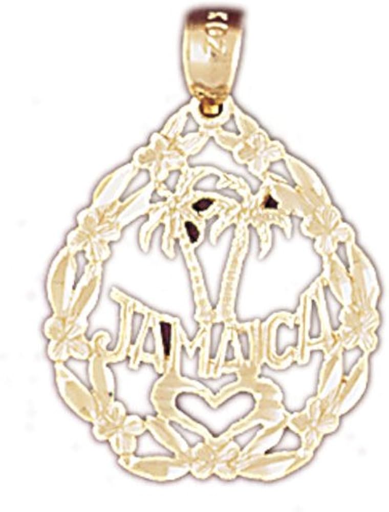 Amazon.com: 14k Yellow Gold Jamaica Pendant: Jewelry
