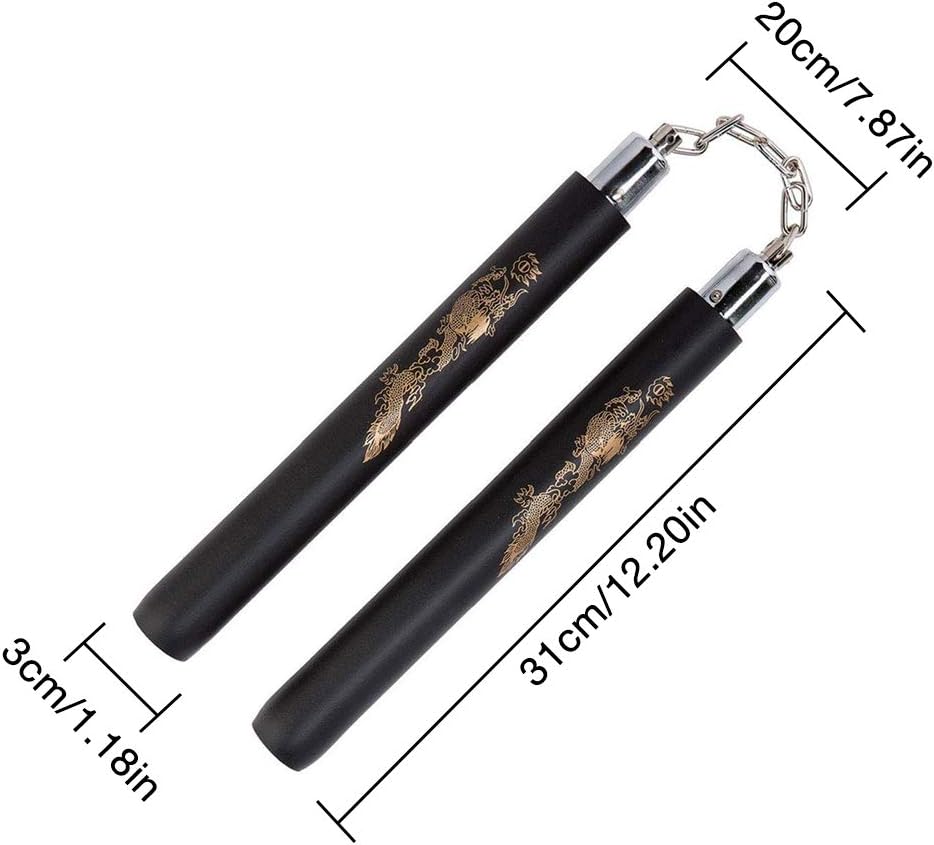 Gobesty Foam Nunchucks, 2 Pair Foam Portable Training Nunchaku Foam ...