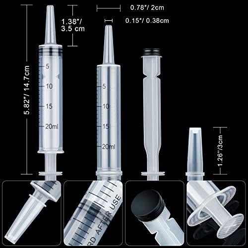 20 Packs Plastic Syringe Liquid Measuring Syringe with Measurement 20 ...