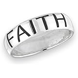 Amazon.com: Bob Siemon Sterling Silver Faith Ring: Sterling Silver ...