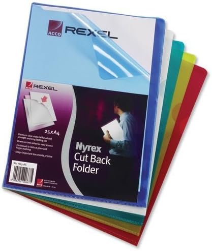 Rexel Nyrex Folder Cut Flush A4 Assorted Ref 12161AS [Pack of 25 ...