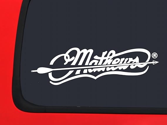 Mathews Archery Logo with Arrow - White Hunting window decal sticker ...