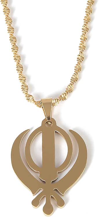 Amazon.com: Stainless Steel Sikhism Pendant Necklace Sikh Khanda Sikhs ...