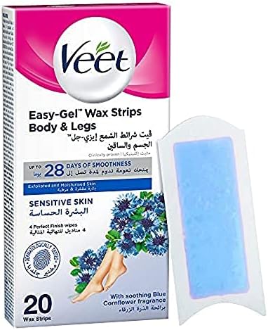 Veet Hair Removal Cold Wax Strips Sensitive Skin, Pack of 20 price in ...