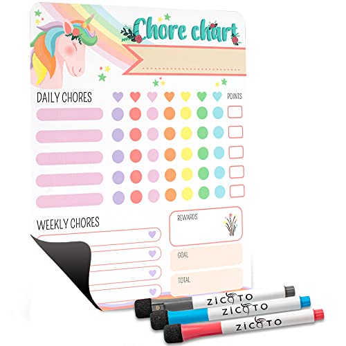 Magnetic Dry Erase Chore Chart for Kids - Perfect to Motivate Your Kids ...
