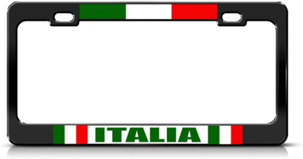 Amazon.com: Speedy Pros Metal License Plate Frame Italian Flag Italia ...