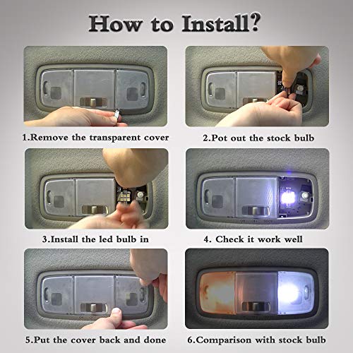 LEDKINGDOMUS 561 Led Bulb, 44mm Bright White Festoon LED Bulb 12 SMD ...