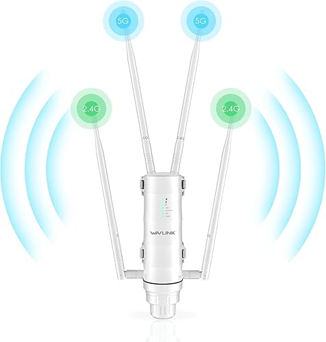 WAVLINK AC1200 Outdoor Long Range Weatherproof Dual Band WiFi Extender ...