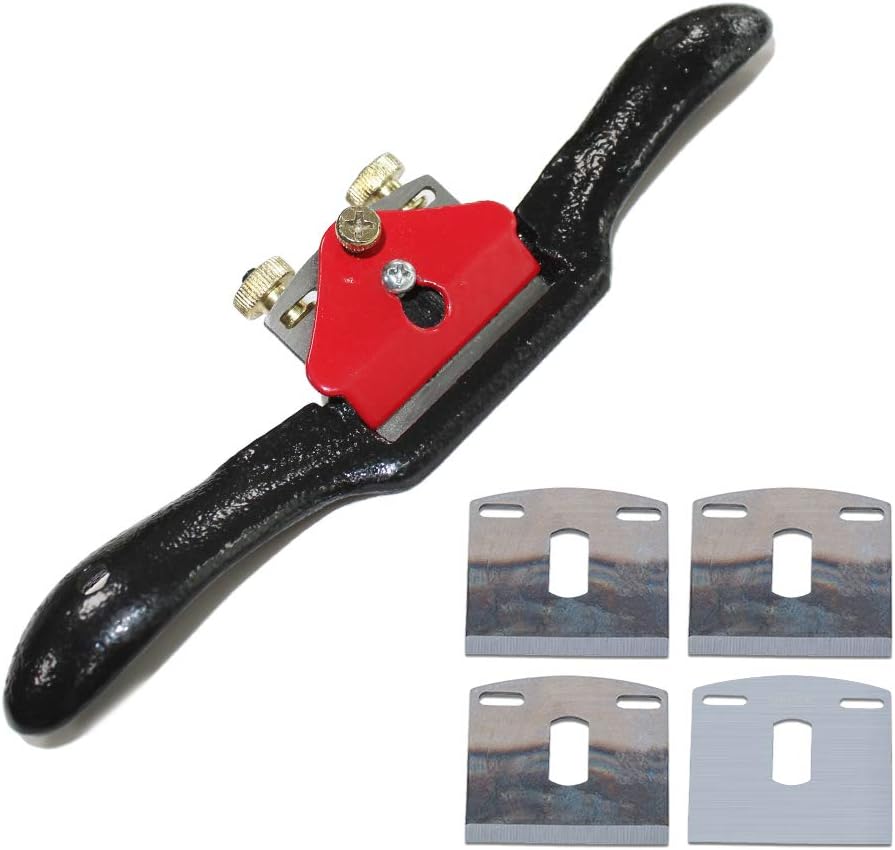 9.3”/235mm Adjustable Spokeshave with 4 Replacement Blades, Planer with ...
