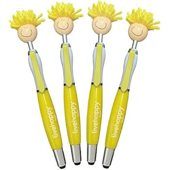Amazon.com : Live Happy Mop Topper Screen Cleaner Stylus Pens - Fun ...