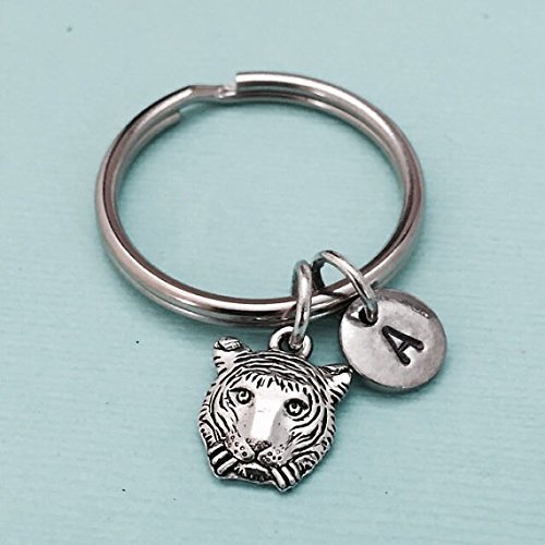 Amazon.com: Tiger head keychain, tiger head charm, animal keychain ...