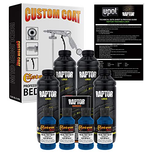 U-Pol Raptor Blue Metallic Urethane Spray-On Truck Bed Liner Kit and ...