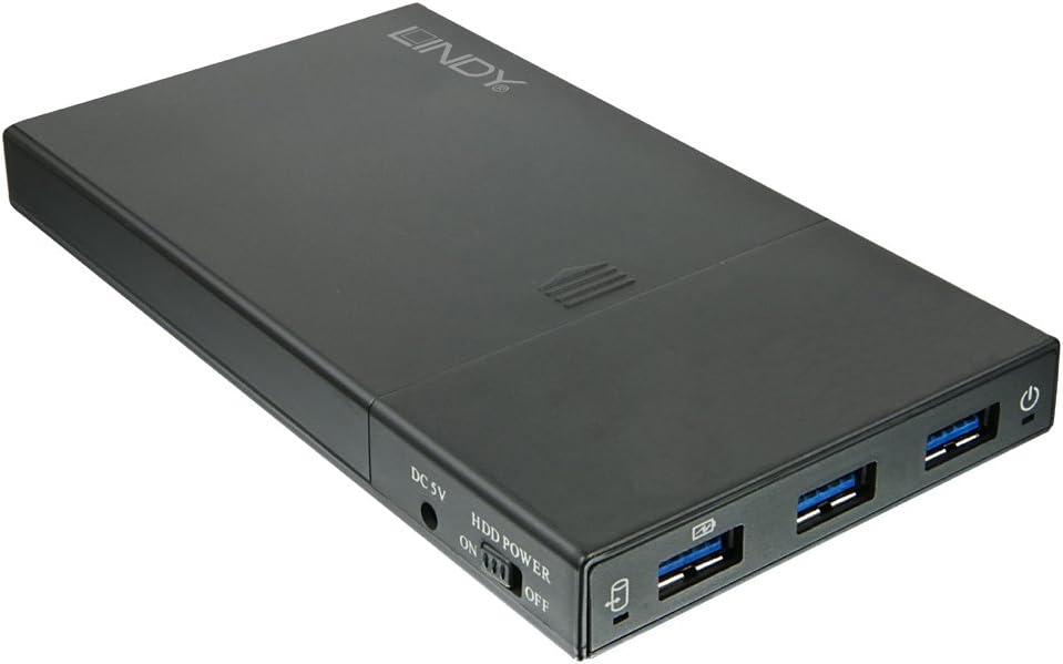 LINDY Tool-Free USB 3.1 2.5-Inch SATA Enclosure with 3 Port Hub – BigaMart