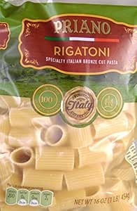 Amazon.com : Priano Imported Italian Bronze Cut Rigatoni Past (2 x 16 ...
