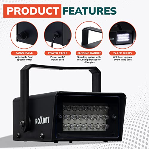 Roxant Pro Mini Strobe Light Halloween - 24 Super Bright LED Light ...