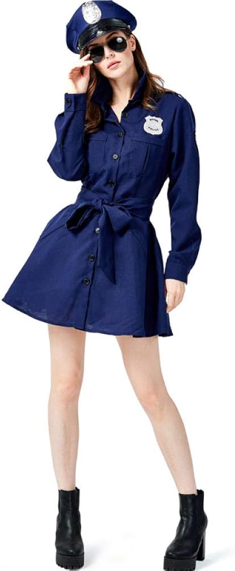 Amazon.com: Female Police Cosplay Costume Police Stage Costume Uniform ...