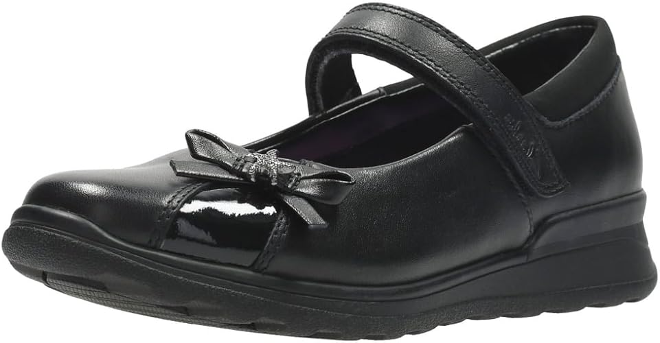 Clarks Girls Gloforms School Shoes with Bow Trim Mariel Wish Jnr ...