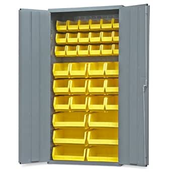 Durham 18" Deep Bin Cabinet - 36X18x72" - Gray: Toolboxes: Amazon.com ...
