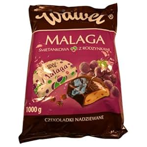Amazon.com : Wawel Malaga Cream with Raisins Chocolate Candy 1 kg ...