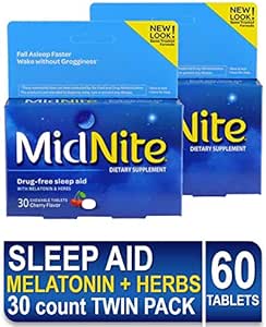 Amazon.com: MidNite Natural Sleep Supplement, Chewable Tablets, Cherry ...