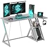 CubiCubi Aurora Gaming Desk with Carbon Fiber Surface, 40 Inch L Shaped ...