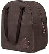 Amazon.com: Asebbo Waxed Canvas Lunch Bag - Reusable Lunchbox for ...