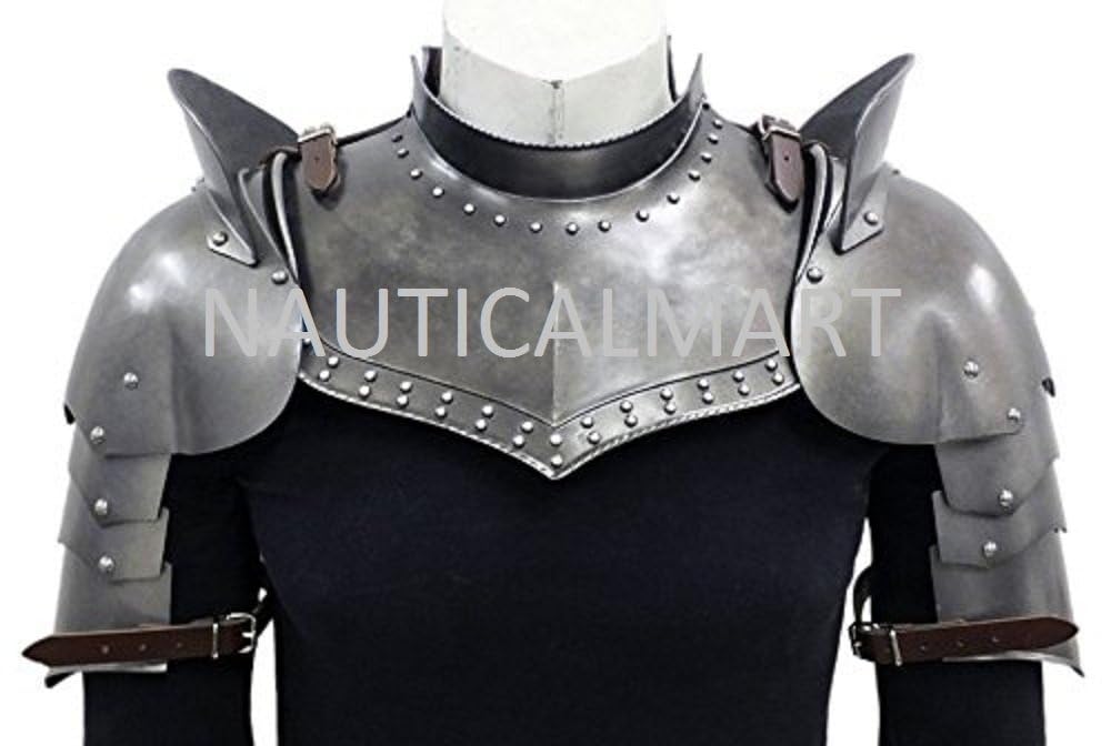 NauticalMart Medieval Armor Gorget Set With Pauldrons Shoulder SCA LARP ...