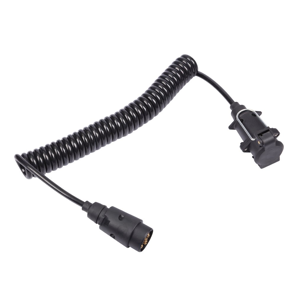 12N Trailer Curly Extension Lead Cable for Lighting Boards Caravans ...