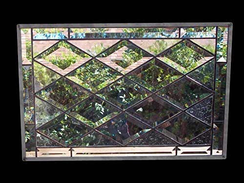 Amazon.com: Stained leaded Glass Window diamond bevel 24 X 24 ...