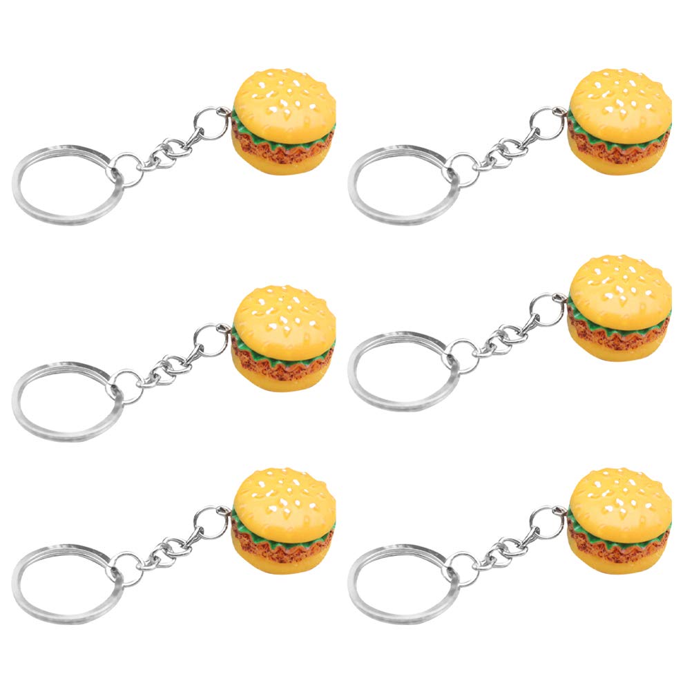 6PCS Mini Key Chain Simulated Food Keyring Resin Keychain Pendant for ...