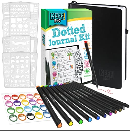 KEFF Bullet Dotted Journal Kit - Dot Journaling Set Supplies with 237 ...
