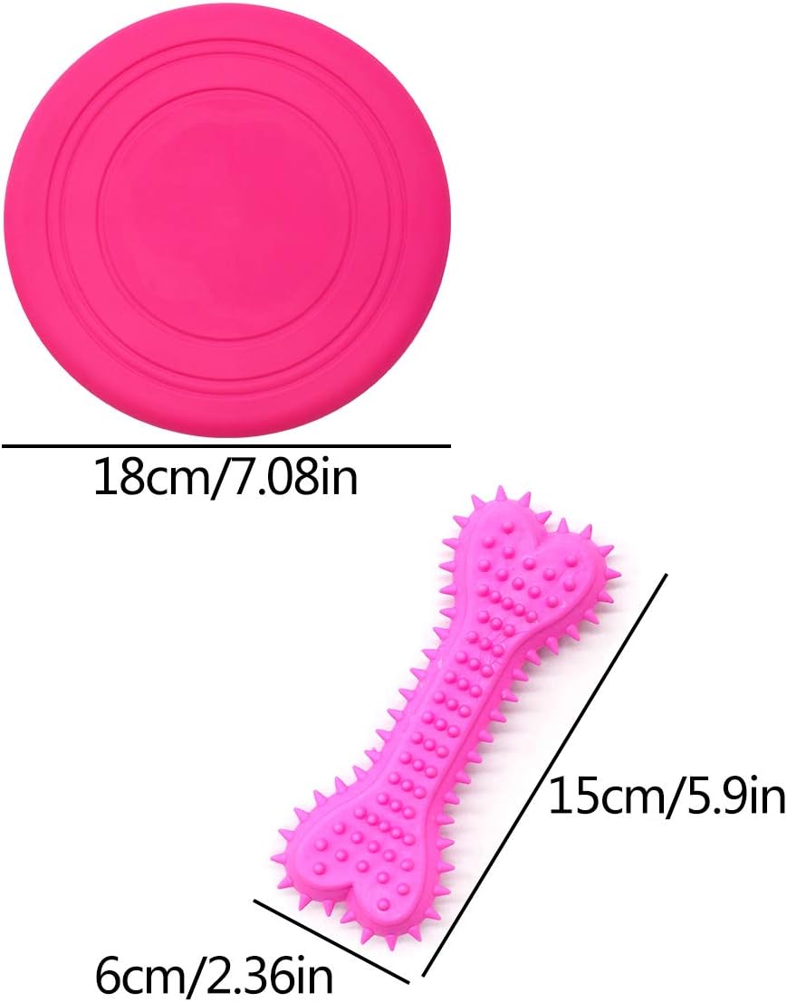 Dog Frisbee Disc Toy,Guador 6 Pcs Silicone Dogs Training Frisbee Non ...