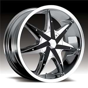 Amazon.com: VCT WHEELS GANGSTER CHROME W/BLK.INSERT 4X100/4.5 + - 18X7 ...
