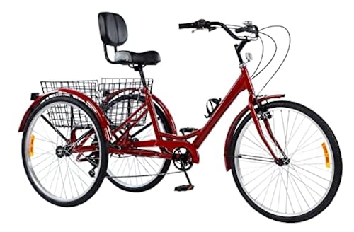 Hangnuo Adult Tricycles 7 Speed, Adult Tricycle Trikes 20/24/26 inch 3 ...