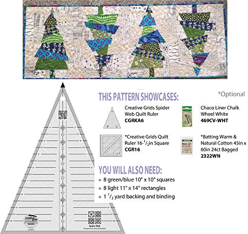 Bundle of Creative Grids Spider Web Quilt Ruler (CGRKA6) and Crazy ...