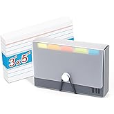 Amazon.com : H4D 4x6 Index Card Case with 100 Heavyweight Ruled Index ...