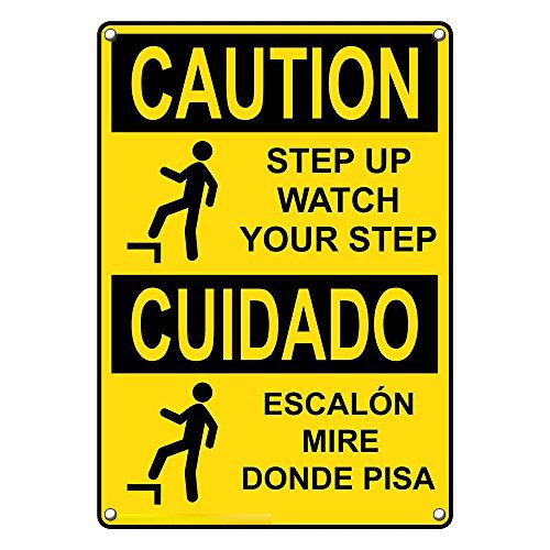 Weatherproof Plastic Vertical OSHA Caution Step Up Watch Your Step ...