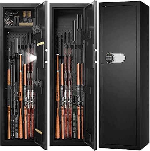 6-8 Fireproof Gun Safes for Home Rifle and Pistols, 51" Anti-Theft Long ...