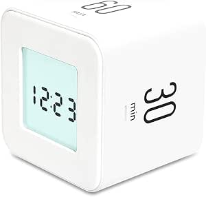 Amazon.com: mooas Multi Cube Timer/Rotating Timer, Simple Operation, Clock & Timer (White ...