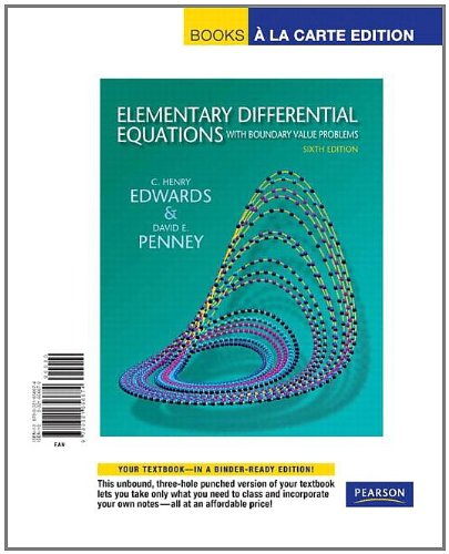 Elementary Differential Equations with Boundary Value Problems 6th ...