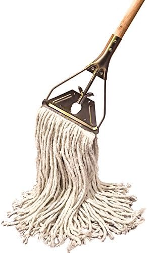 Tidy Tools Cotton String Mop with Wooden Handle and Brass Metal Frame ...