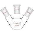 stonylab 3 Neck Flat Bottom Flask, High Borosilicate Glass, 24/40 ...
