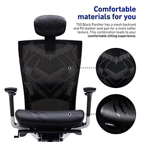 SIDIZ T50 Chair - Marvel Black Panther Edition (T500HLDASCC1) : Mesh ...