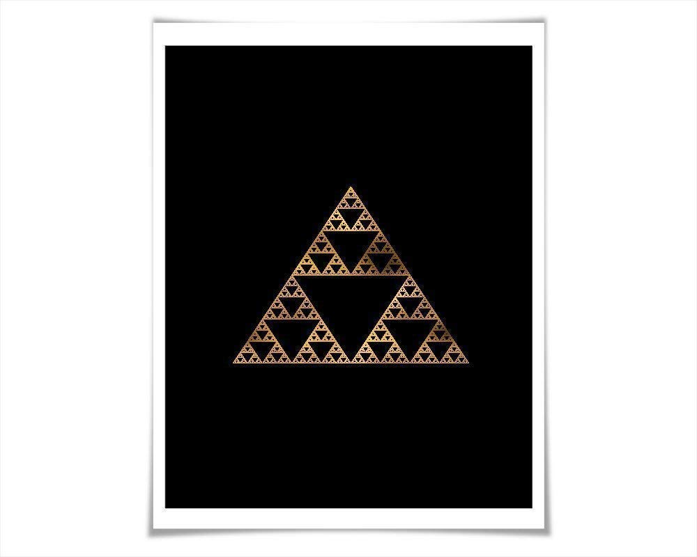 Amazon.com: Sierpinski Triangle Gold Foil Art Print. 36 Colours/3 Sizes ...