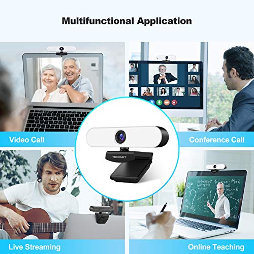 TECKNET 1080P Webcam with Microphone for Desktop, Streaming Webcam with ...